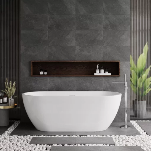 British Baths Stokesley Oval Freestanding White Acrylic Bath 1700 x 780 ...